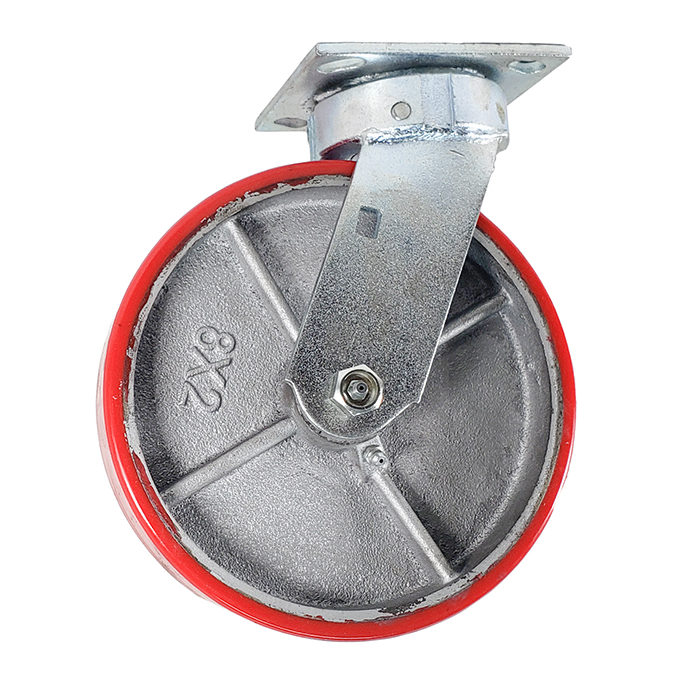 8" x 2" Kingpinless Swivel Caster with Polyurethane on Steel Wheel - JC ...